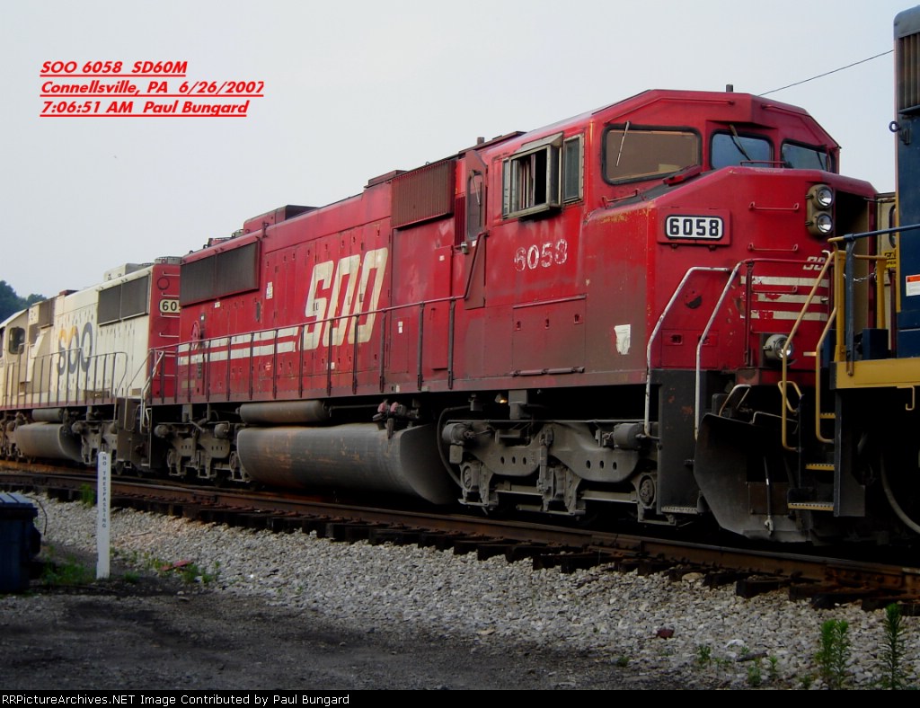 SOO 6058 SD60M June 26, 2007